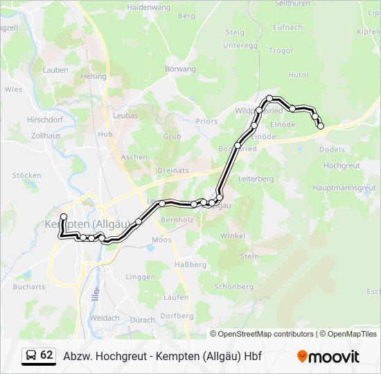 62 Route: Schedules, Stops & Maps - Kempten, Maria-Ward-Schule (Updated)