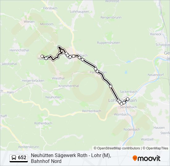 652 Route: Schedules, Stops & Maps - Lohr Nägelseeschule (Updated)