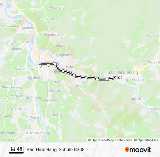 48 Route: Schedules, Stops & Maps - Bad Hindelang, Schule B308 (Updated)