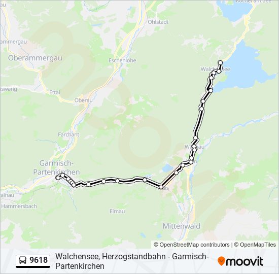 9618 Route: Schedules, Stops & Maps - Walchensee, Herzogstandbahn (Updated)
