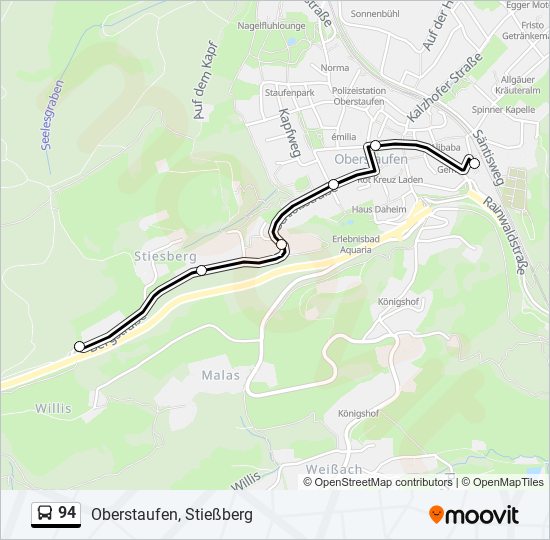 94 Route: Schedules, Stops & Maps - Oberstaufen, Stießberg (Updated)