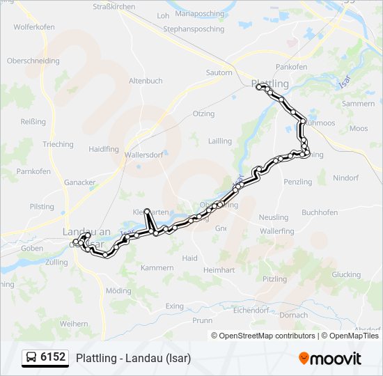 6152 Route: Schedules, Stops & Maps - Plattling (Updated) 6152 Route: Schedules, Stops & Maps - Plattling (Updated)