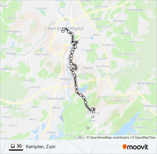 30 Route: Schedules, Stops & Maps - Kempten, Zum (Updated)