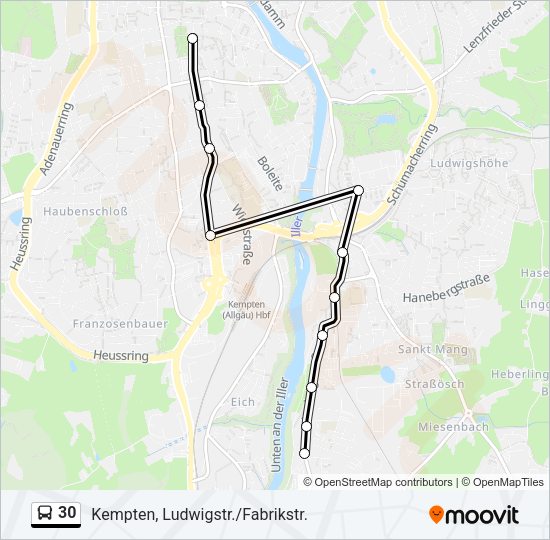 30 Route: Schedules, Stops & Maps - Kempten, Ludwigstr./Fabrikstr ...
