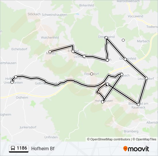 1186 Route: Schedules, Stops & Maps - Hofheim Bf (Updated)