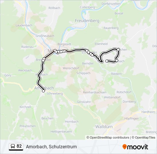 82 Route: Schedules, Stops & Maps - Amorbach, Schulzentrum (Updated)