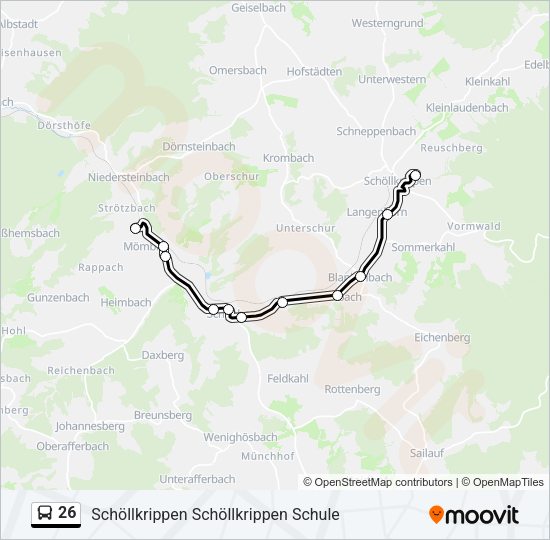 26 Route: Schedules, Stops & Maps - Schöllkrippen Schöllkrippen Schule ...