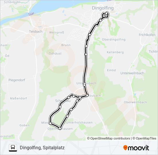 grüner dingo Route: Schedules, Stops & Maps - Dingolfing, Spitalplatz ...