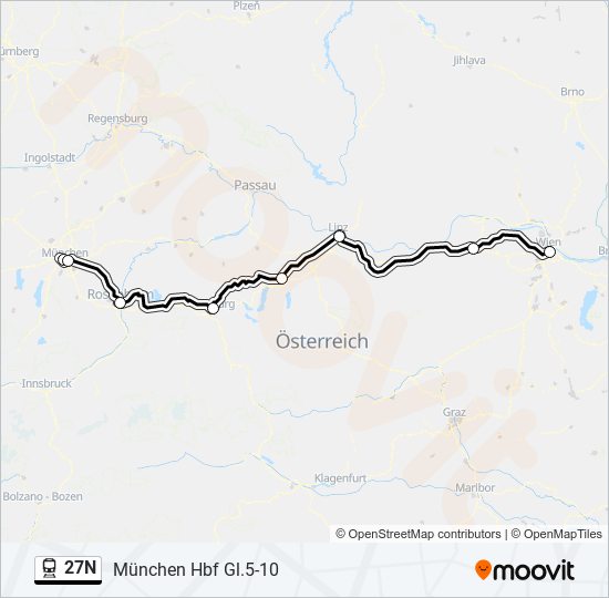27n Route: Schedules, Stops & Maps - München Hbf Gl.5-10 (Updated)