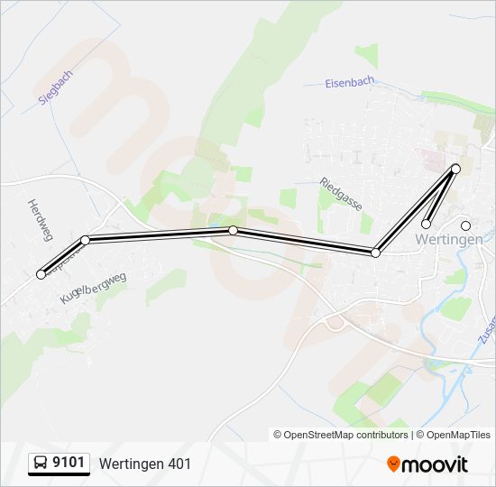 9101 Route: Schedules, Stops & Maps - Wertingen 401 (Updated)