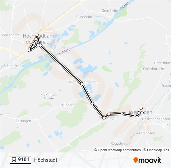 9101 Route: Schedules, Stops & Maps - Höchstädt (Updated)
