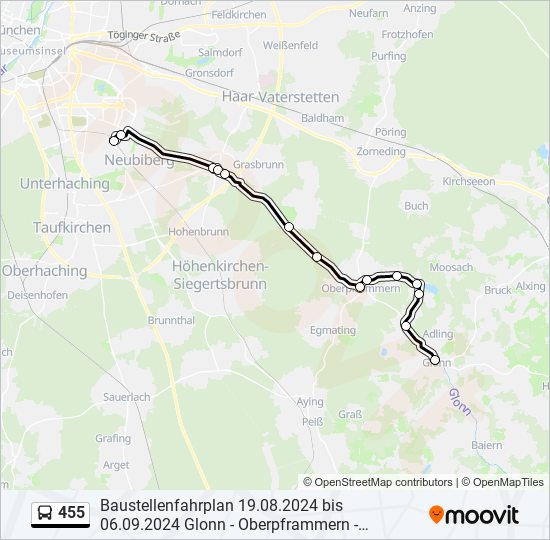455 Route: Schedules, Stops & Maps - Glonn, Bahnhofsplatz (Updated)