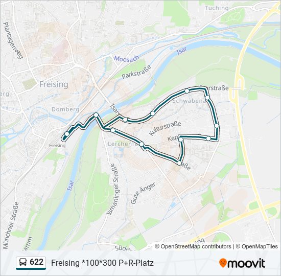 622 Route: Schedules, Stops & Maps - Freising *100*300 P+R-Platz (Updated)