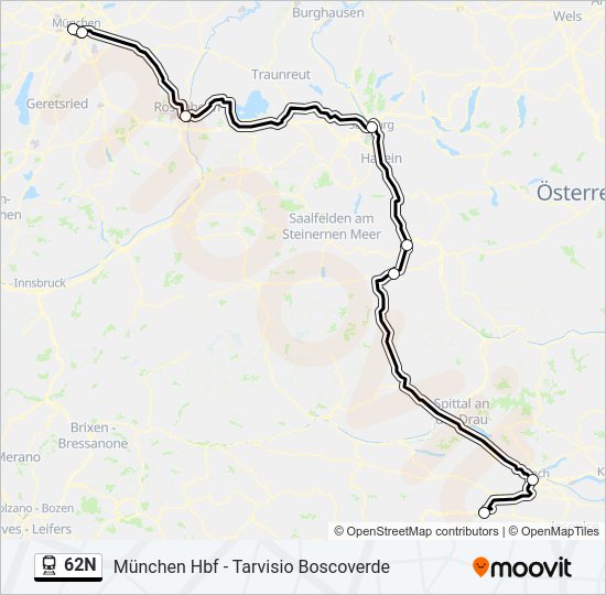 62n Route: Fahrpläne, Haltestellen & Karten - Tarvisio Boscoverde ...