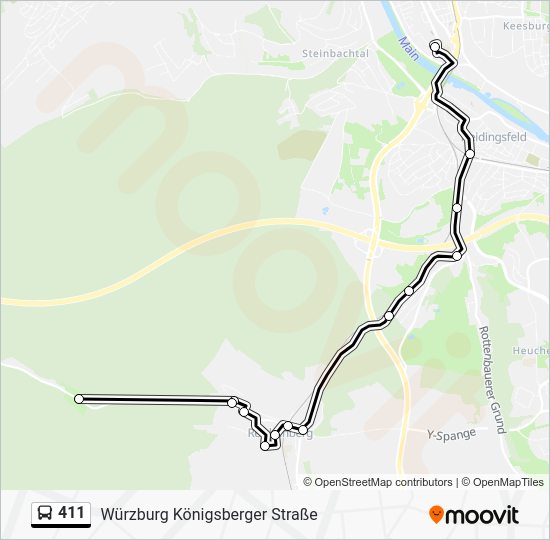 411 Route: Fahrpläne, Haltestellen & Karten - Würzburg Königsberger ...