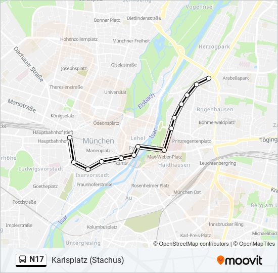 N17 Route: Schedules, Stops & Maps - Karlsplatz (Stachus) (Updated)