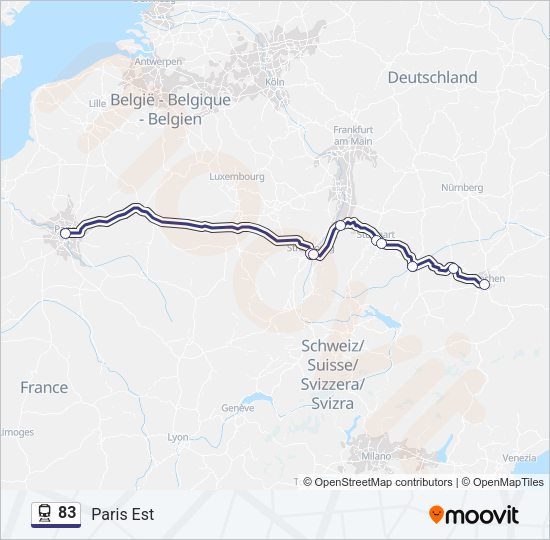83 Route: Schedules, Stops & Maps - Paris Est (Updated)