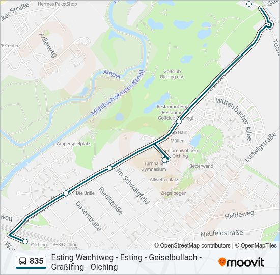 835 Route: Schedules, Stops & Maps - Graßlfing, Schule (Updated)