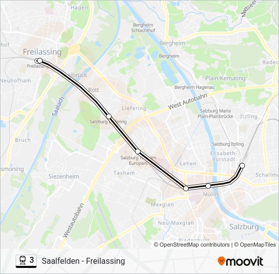 3 Route: Schedules, Stops & Maps - Salzburg Hbf (Updated)