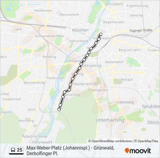 25 Route: Schedules, Stops & Maps - Sendlinger Tor U (Updated)