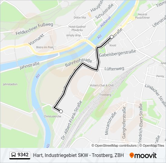 9342 Route: Fahrpläne, Haltestellen & Karten - Verstärker Trostberg ...