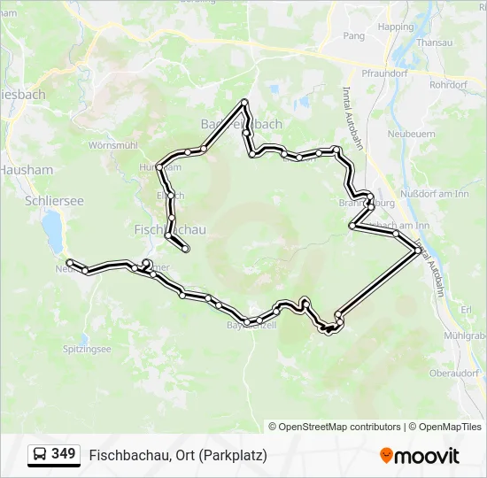 349 Route: Fahrpläne, Haltestellen & Karten - Fischbachau, Ort ...