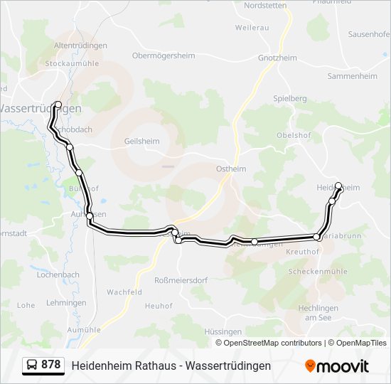 878 Route: Fahrpläne, Haltestellen & Karten - Wassertrüdingen Bahnhof ...