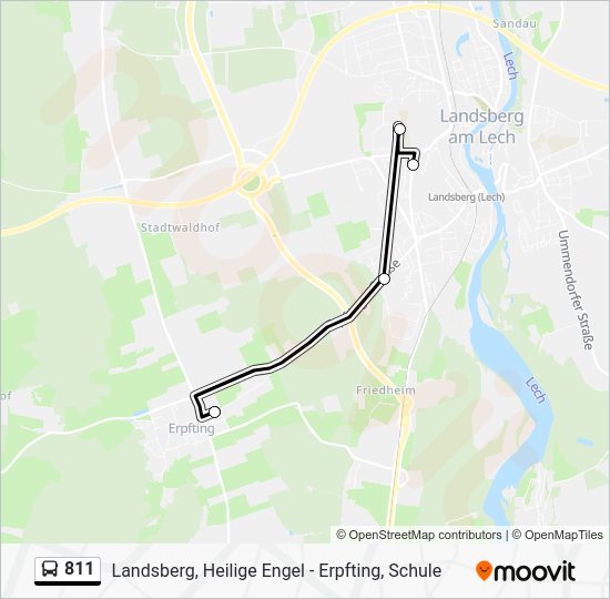 811 Route: Fahrpläne, Haltestellen & Karten - Landsberg, Heilige Engel ...