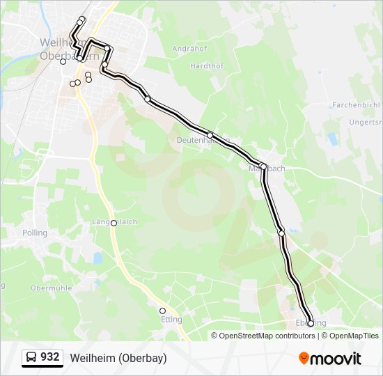 932 Route: Schedules, Stops & Maps - Weilheim (Oberbay) (Updated)