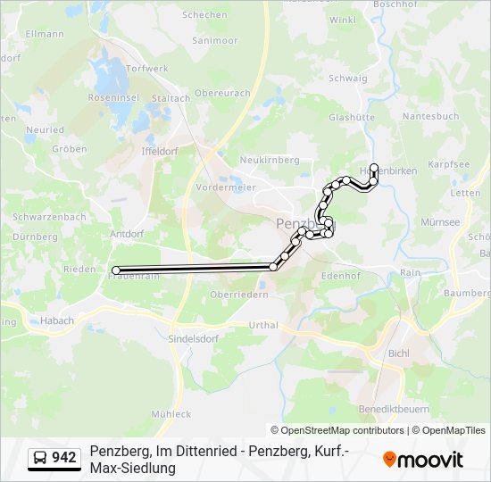 942 Route: Schedules, Stops & Maps - Penzberg, Im Dittenried (Updated)