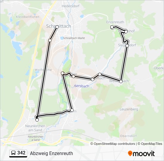 342 Route: Fahrpläne, Haltestellen & Karten - Abzweig Enzenreuth ...