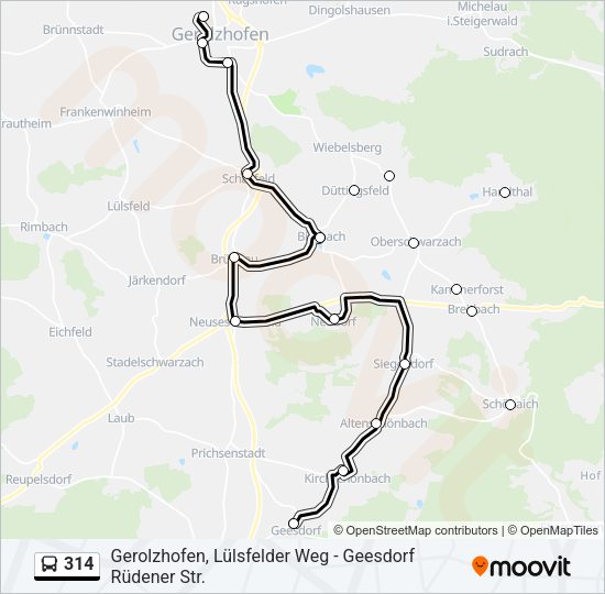 314 Route: Schedules, Stops & Maps - Stammheim Schule (Updated)