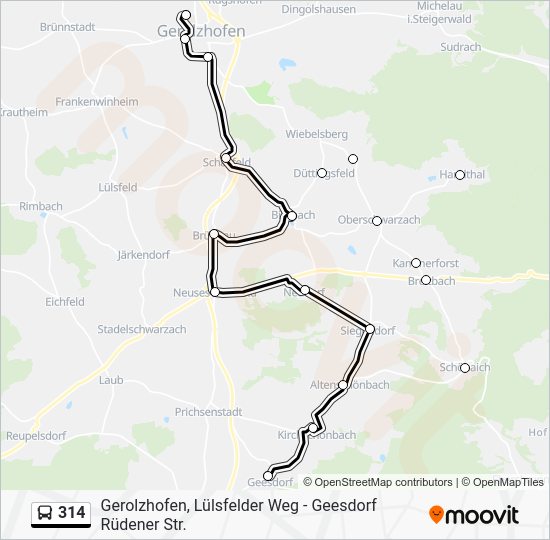 314 Route: Schedules, Stops & Maps - Donnersdorf (Updated)