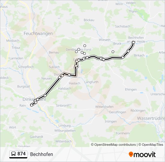 874 Route: Schedules, Stops & Maps - Bechhofen (Updated)
