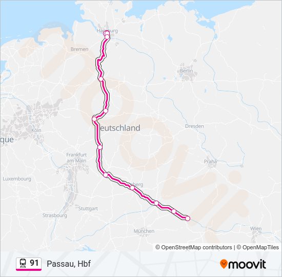 91 Route: Schedules, Stops & Maps - Passau, Hbf (Updated)