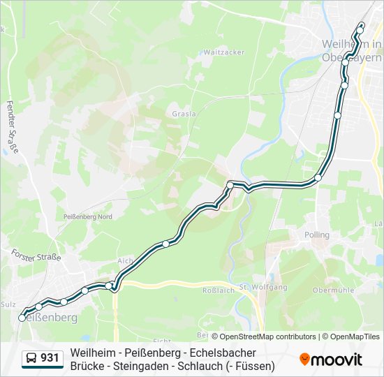 931 Route: Fahrpläne, Haltestellen & Karten - Peißenberg (Aktualisiert)