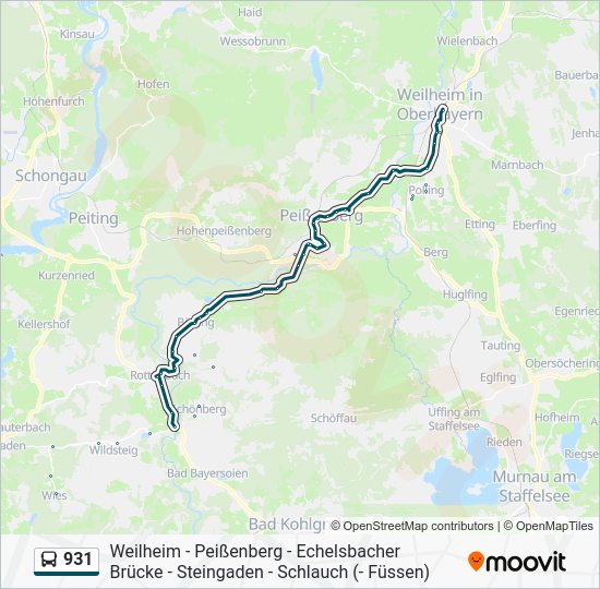 931 Route: Schedules, Stops & Maps - Weilheim (Updated)