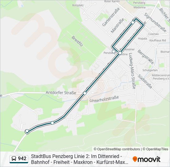 942 Route: Fahrpläne, Haltestellen & Karten - Penzberg (Aktualisiert)