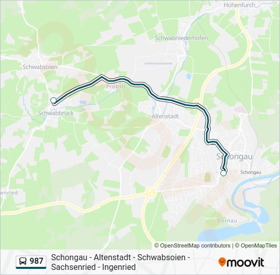 987 Route: Fahrpläne, Haltestellen & Karten - Lechenbauerstraße ...