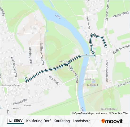 886v Route: Schedules, Stops & Maps - Kaufering-Dorf Zentrum (Updated)
