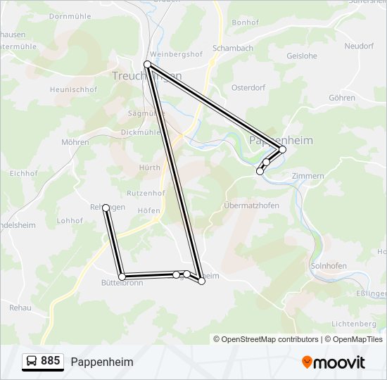 885 Route: Schedules, Stops & Maps - Pappenheim (Updated)