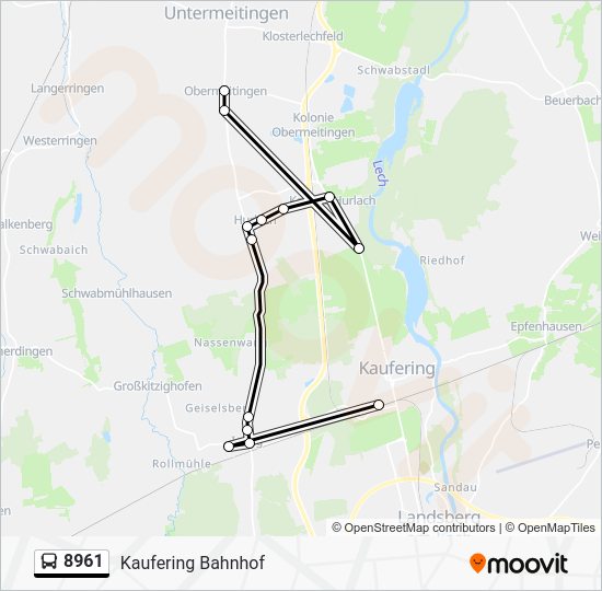 8961 Route: Schedules, Stops & Maps - Kaufering Bahnhof (Updated)