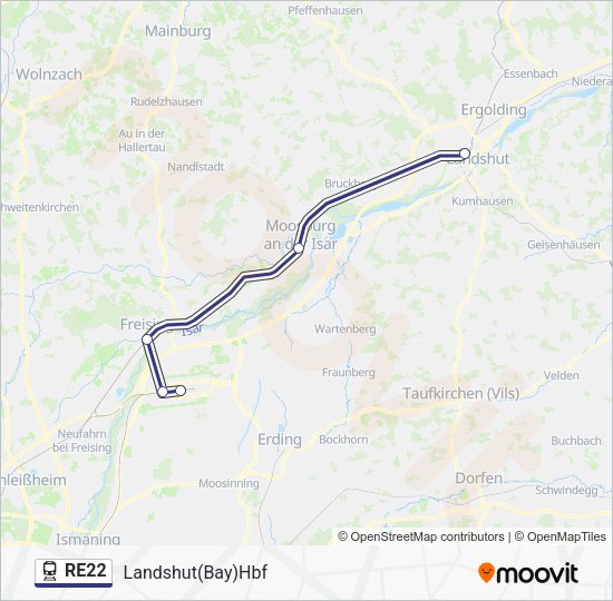 re22 Route: Schedules, Stops & Maps - Landshut(Bay)Hbf (Updated)