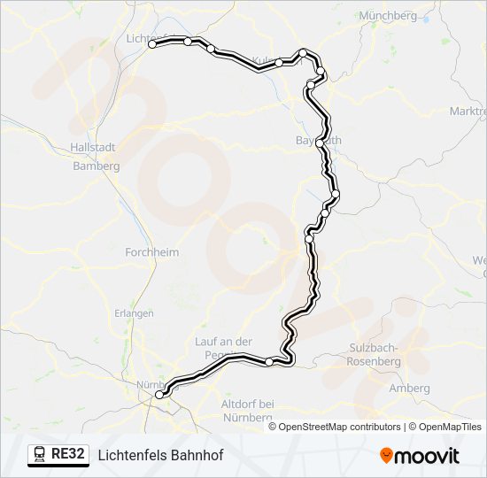 re32 Route: Fahrpläne, Haltestellen & Karten - Lichtenfels Bahnhof ...