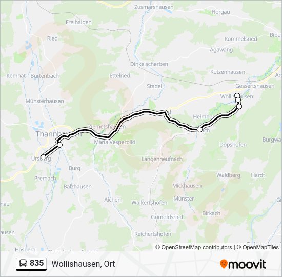 835 Route: Schedules, Stops & Maps - Wollishausen, Ort (Updated)