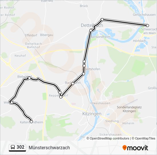 302 Route: Schedules, Stops & Maps - Münsterschwarzach (Updated)