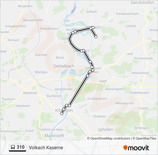 310 Route: Schedules, Stops & Maps - Volkach Kaserne (Updated)