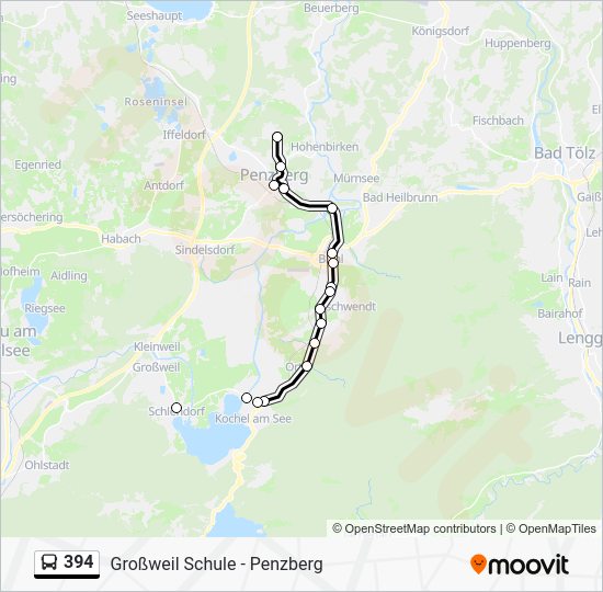 394 Route: Fahrpläne, Haltestellen & Karten - Penzberg, Roche Haupttor ...