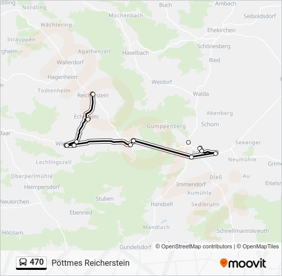 470 Route: Fahrpläne, Haltestellen & Karten - Pöttmes Reicherstein ...