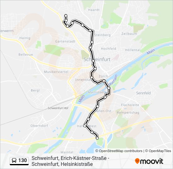 130 Route: Schedules, Stops & Maps - Schweinfurt, Baggersee (Updated)